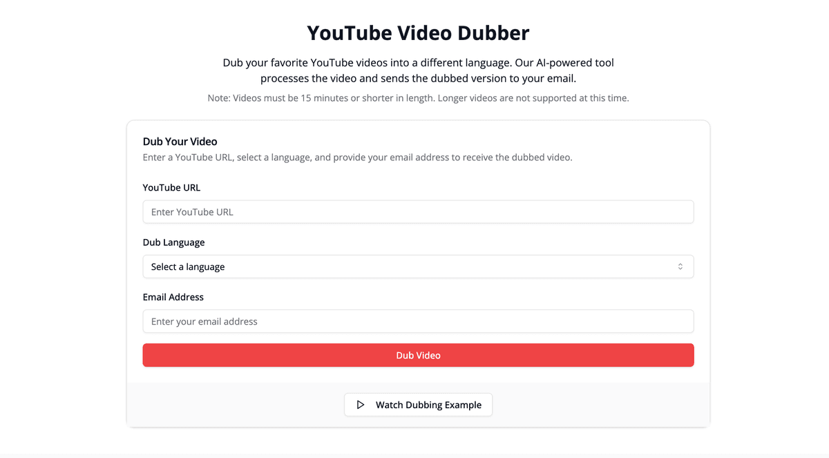 you-tldr | Video-dubber